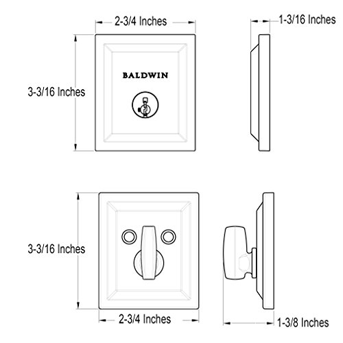 Baldwin Spyglass, Single Cylinder Front Door Deadbolt Featuring SmartKey Re-key Technology and Microban Protection, in Venetian Bronze