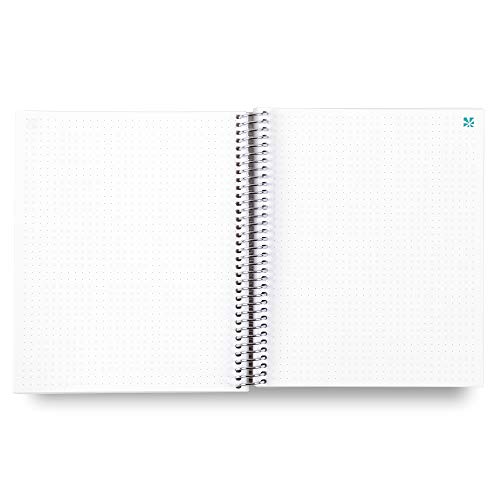 Erin Condren 7" x 9" Spiral Bound Dot Grid Journal Notebook - Watercolor Blooms. 5mm Dot Grid. 160 Page Writing, Drawing & Art Notebook. 80Lb Thick Mohawk Paper. Stickers Included