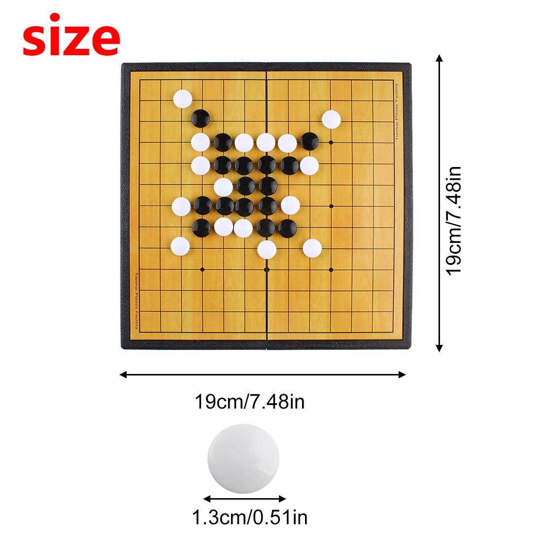 Larcele Folding Magnetic Go Game Set with Stones and Go Board for Travel CXWQ-01 (Small)