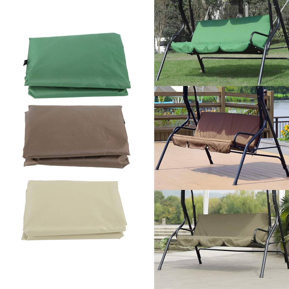 Ejoyous Patio Swing Cushion Cover, Outdoor Waterproof Swing Chair Canopy Hammock Seat Cover Replacement for 3-seat Swing, 59.1 x 19.7 x 3.9in (Beige)