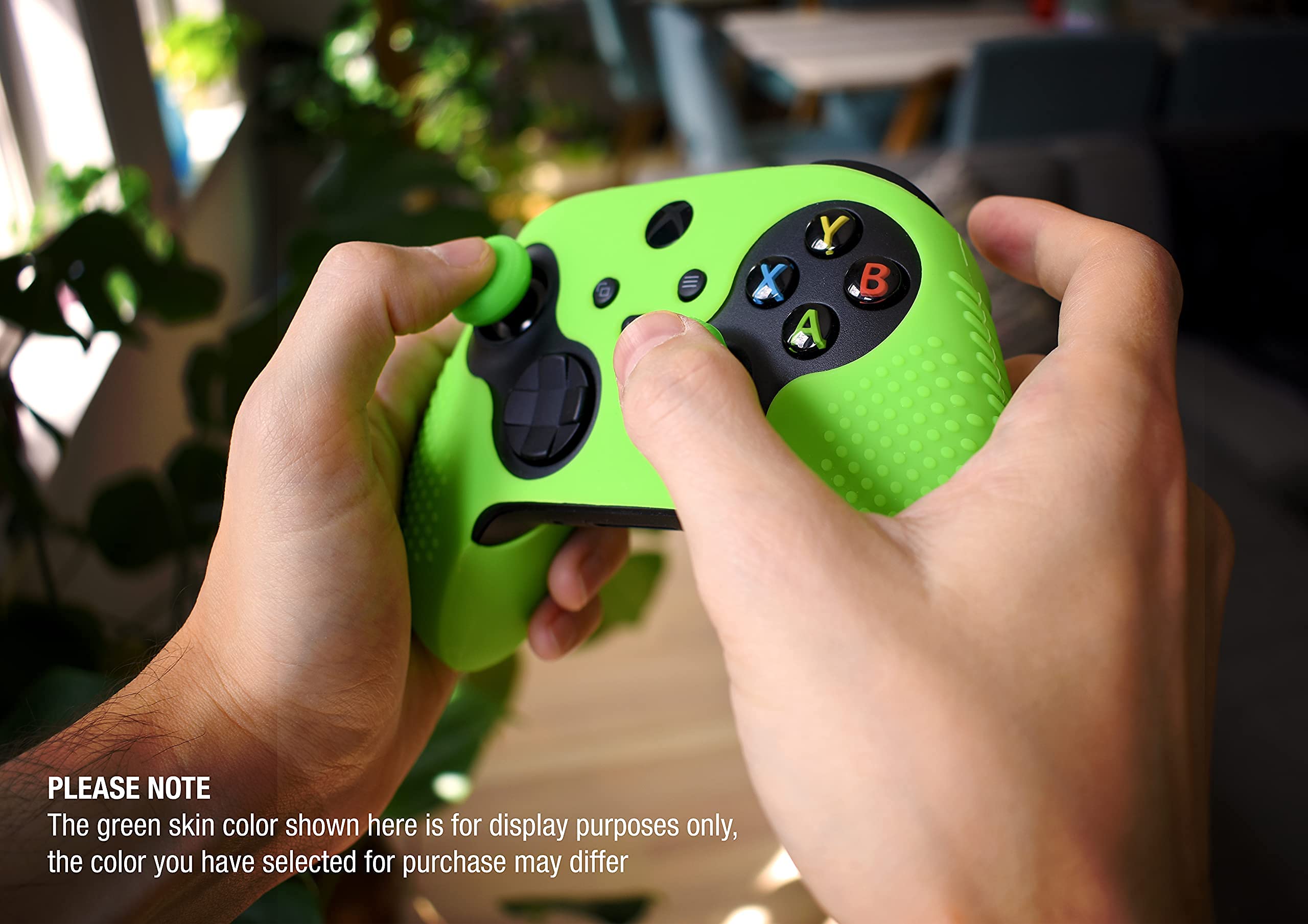 Foamy Lizard SeriesPro Controller Skin for Xbox Series X & S Protector Ergonomic Soft Studded Anti-Slip Silicone Rubber Gel Grip Case, 1 Cover + 8 Raised Thumb Grip Caps (NOT for Elite 1/2) (Black)