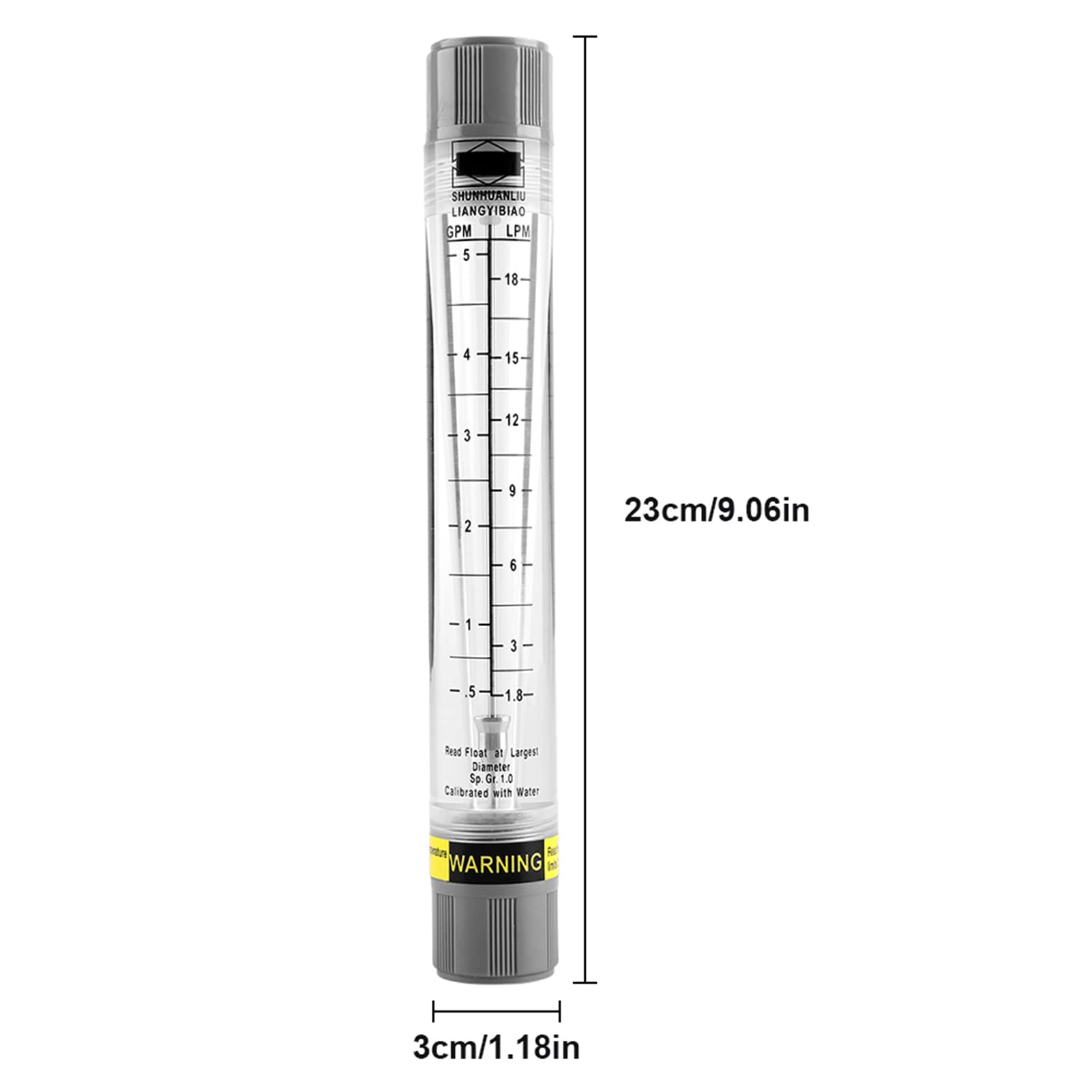 Fafeicy Tube Type Flow Meter, for Gas Liquid Pipeline Flow-Meter 0.5-5 GPM / 1.8-18 LPM Used in Water Industrial Field