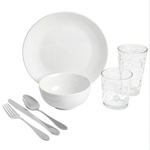 Gibson Home Zen Buffet 42-Piece Combo Dinnerware Set, Service for Six (42pcs), White (Coupe) (127382.42R)