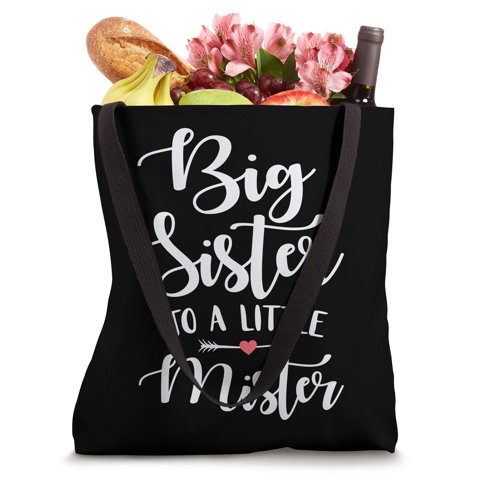 Big Sister To A Little Mister Cute Family Gender Reveal Tote Bag