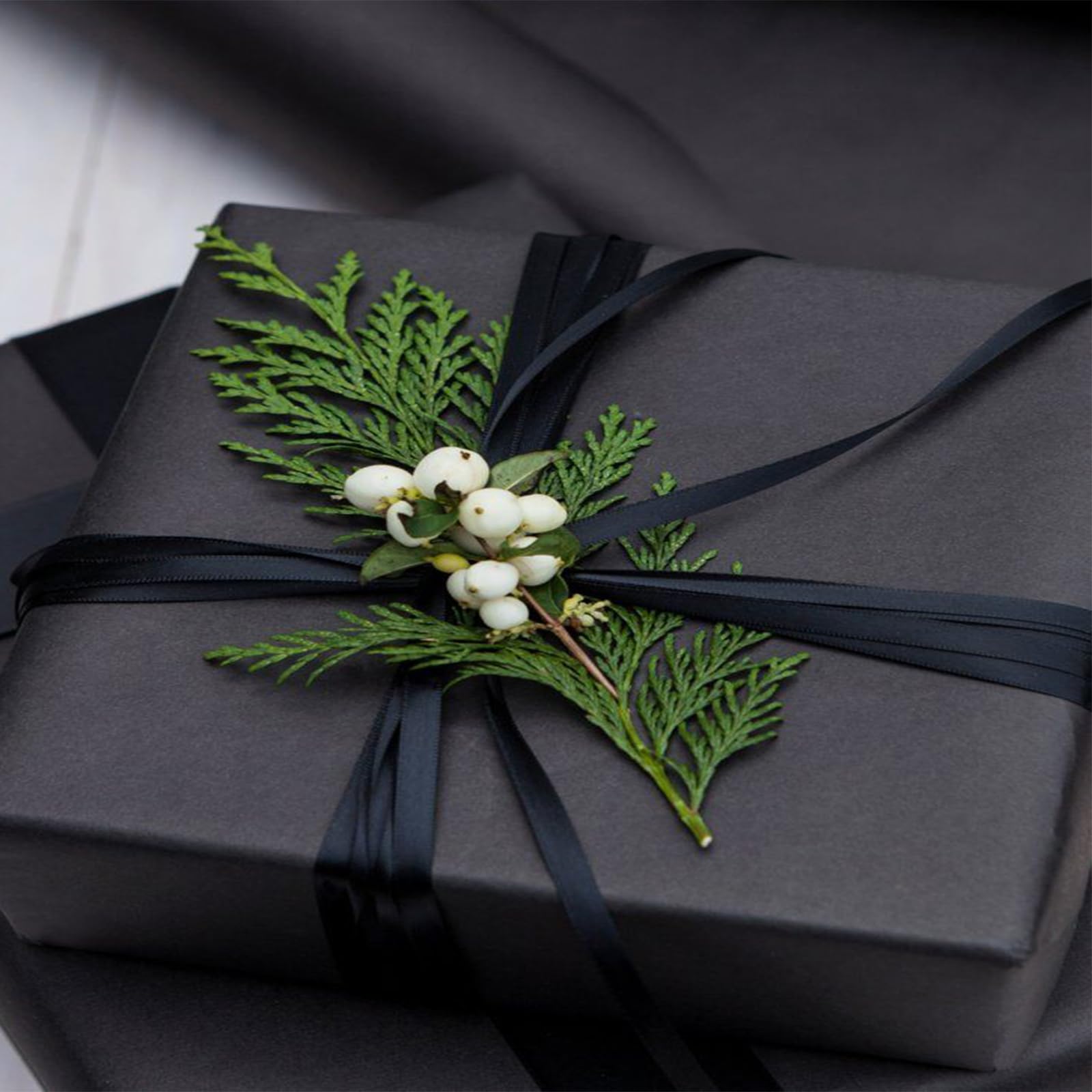 Ueerdand 105 Sheets Black Tissue Paper for Packaging Gift Wrapping Craft Papers Bulk for DIY Artworks Flower Decoration 12 x 20 Inches