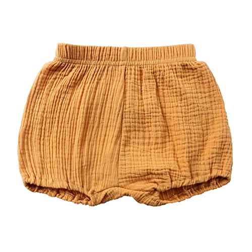 EISHOW 5 Packs Infant Baby Summer Shorts Soft Loose Bloomers Unisex Girls Boys Cotton Linen Blend Harem Triangle Shorts Pants
