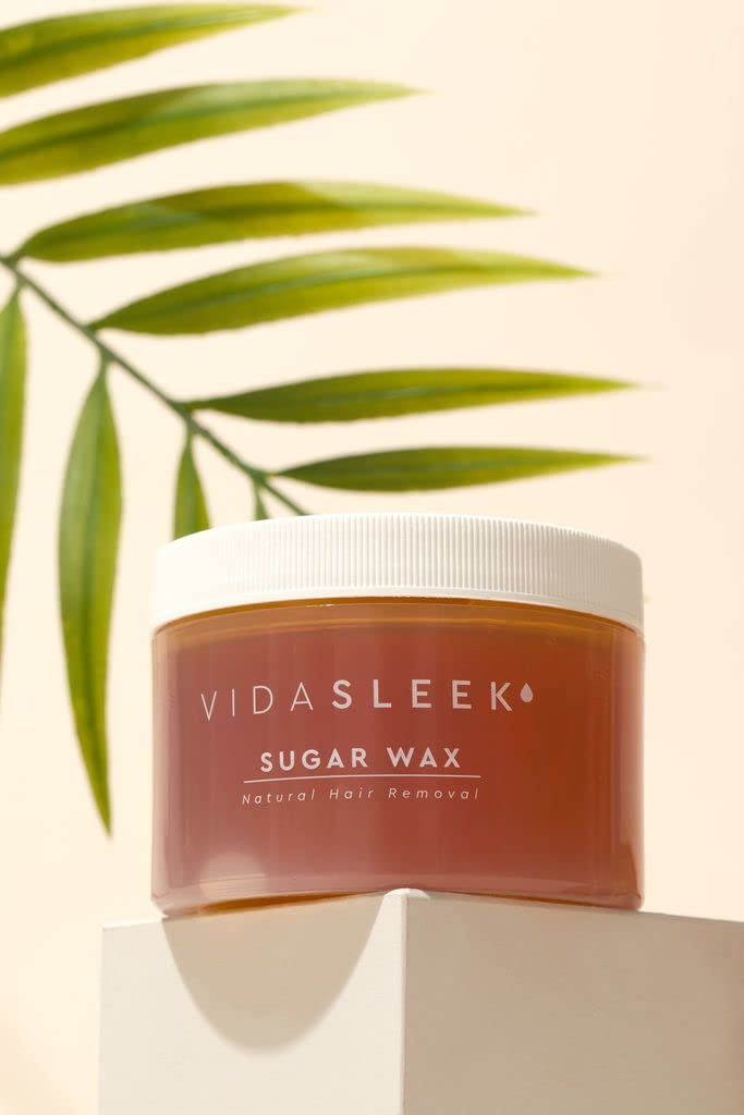 VidaSleek Sugar Wax Hair Remover for Men & Women - 100% Natural, Gentle & Washable Formula at Home Waxing - 10 Oz