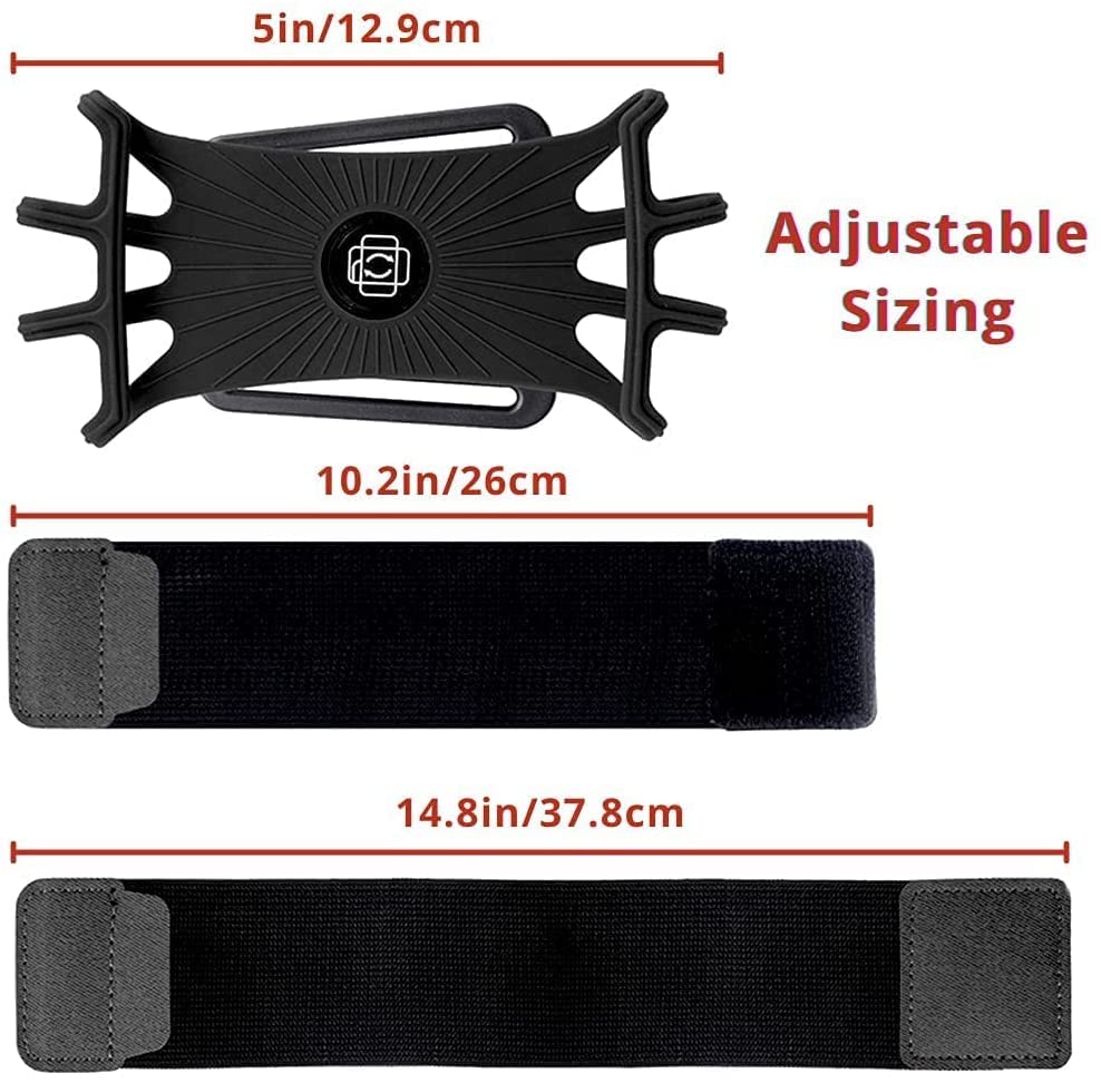 BATTPIT Running Armband for iPhone 12 Pro 11 Pro Max X XR XS 8 7 6 6s Plus, Galaxy S20 S10 S9 Plus, Note 20/10/9/8, 360°Rotatable with Key Holder Phone Armband for Hiking Biking Walking(Black)