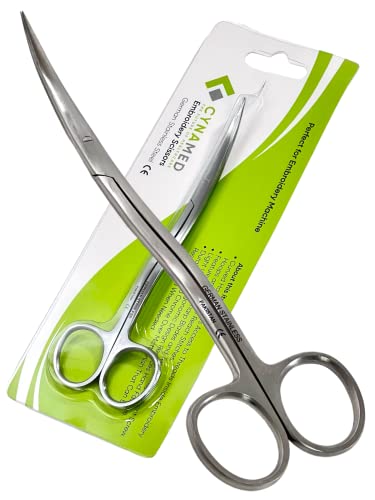 Cyanmed 1 Ea Premium 6 Inch Bent Handle Curved Embroidery Scissors-Perfect for Machine Embroidery Stainless Steel Light weight