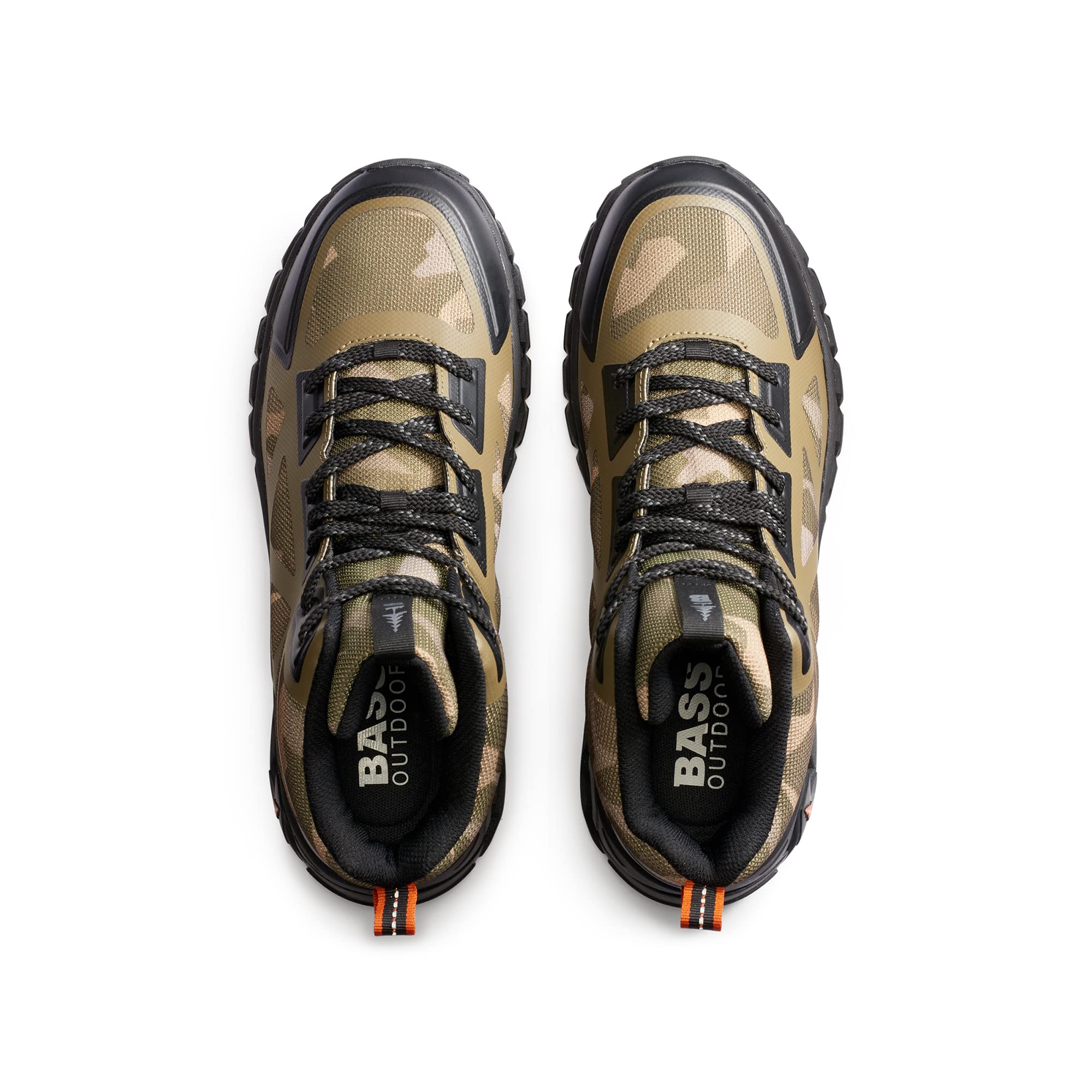 BASS OUTDOOR Men's Peak Seamless Ankle Hiking Boot, CAMO GRN/BLK, 7