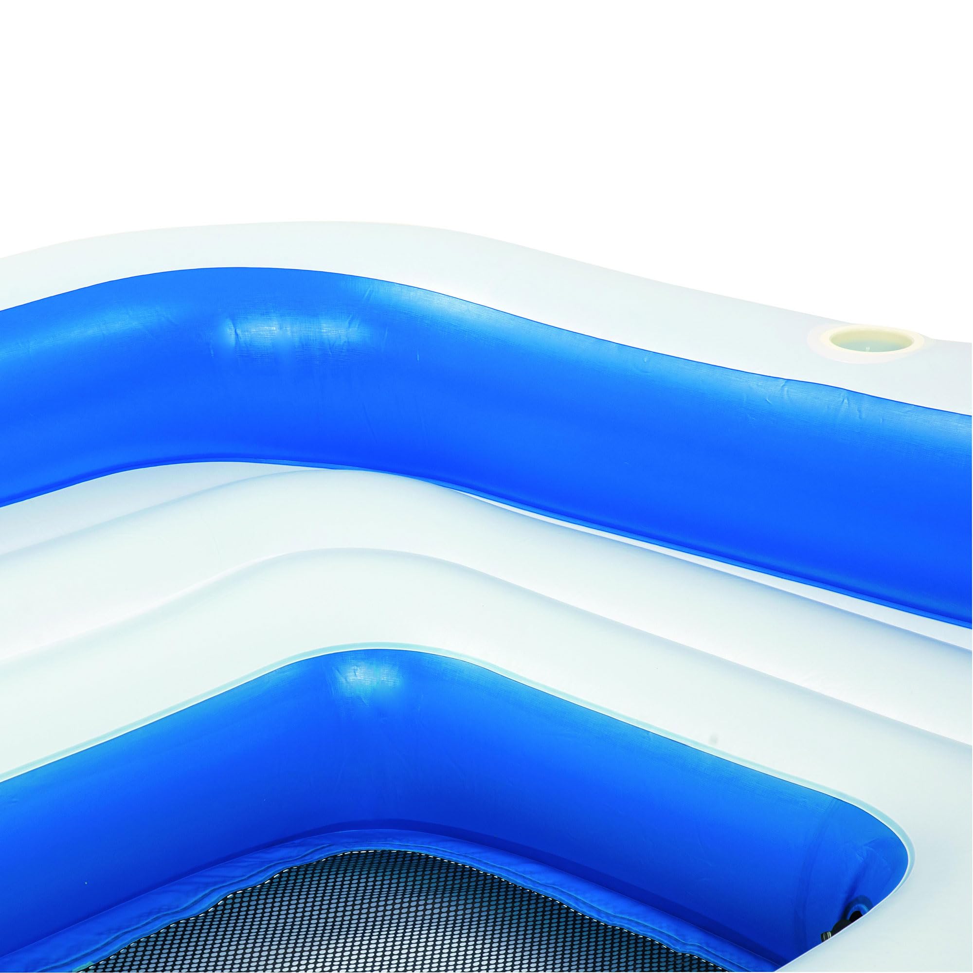 Bestway Hydro-Force Tropical Breeze 6 Person Inflatable Party Island Water Float Lounger with 6 Cup Holders, Backrests, and Detachable Sun Shade