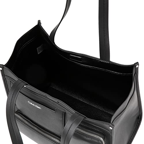Calvin Klein Ember Organizational Tote, Black/Silver,One Size