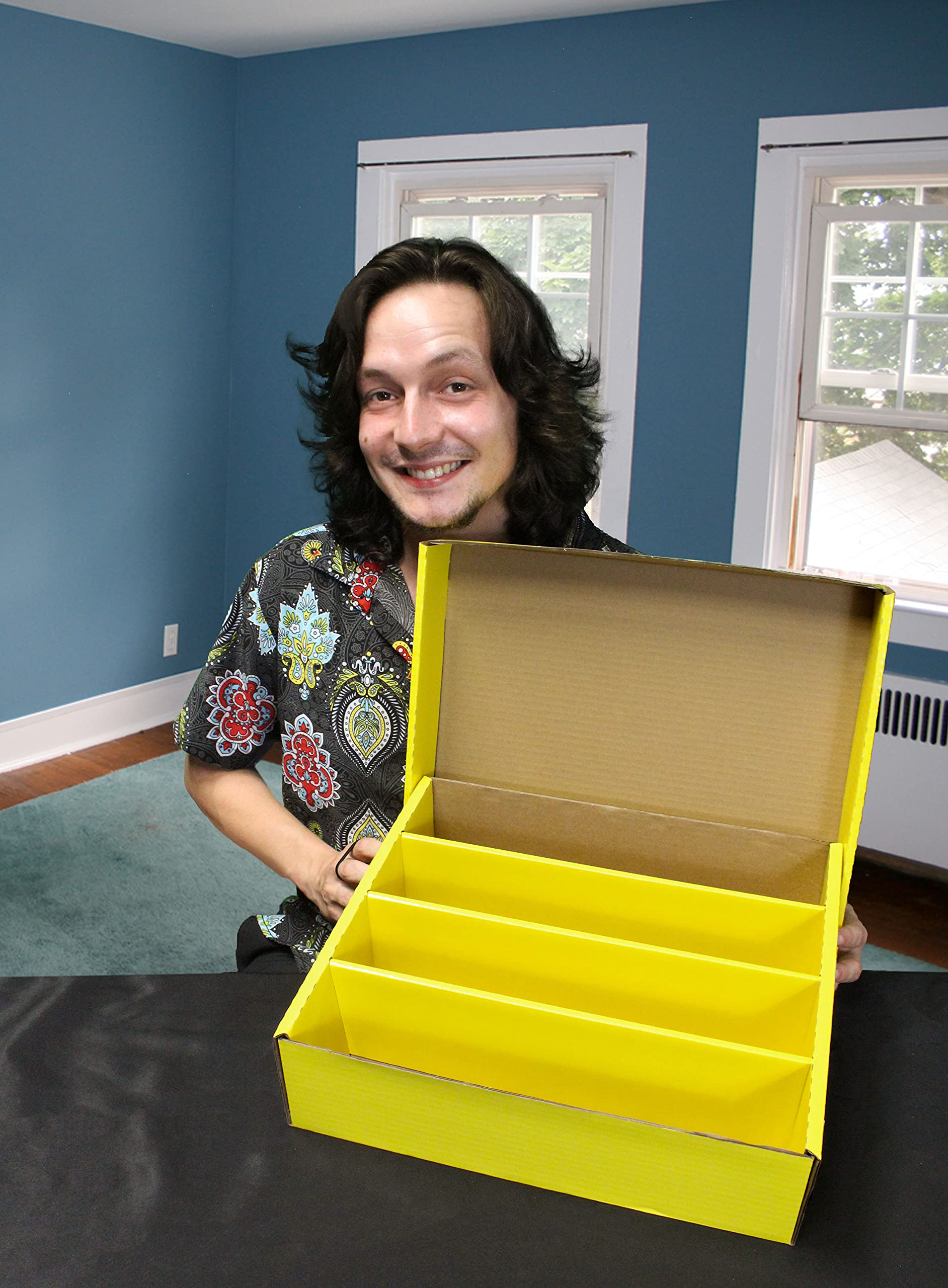 High Gloss Storage Card Box (3200ct) with Dividers for Card Games and Sports Cards