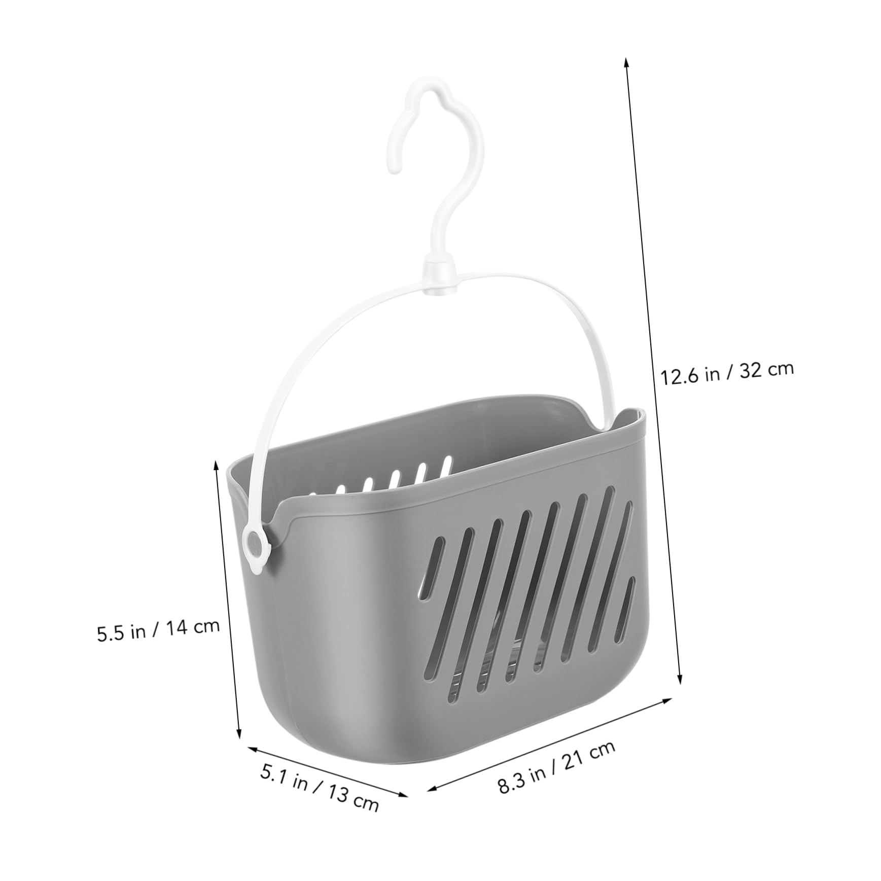 Ciieeo Plastic Hanging Shower Caddie Basket Kitchen Organizer Hanging Storage Basket with Hooks for Home Bathroom Kitchen Pantry Grey