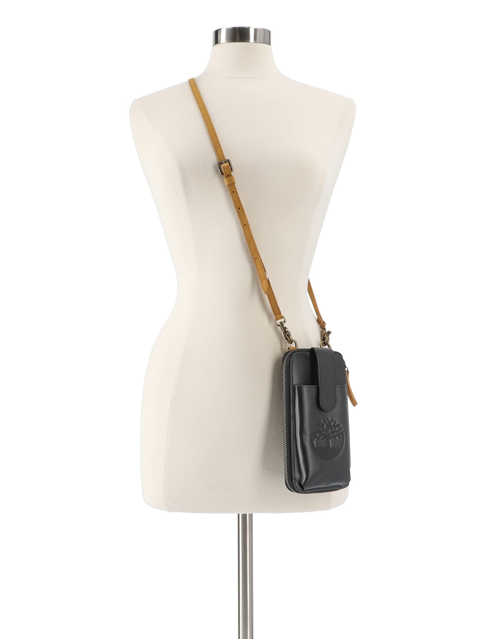 Timberland womens Rfid Leather Phone Crossbody Wallet Bag, Black (Altroz), One Size