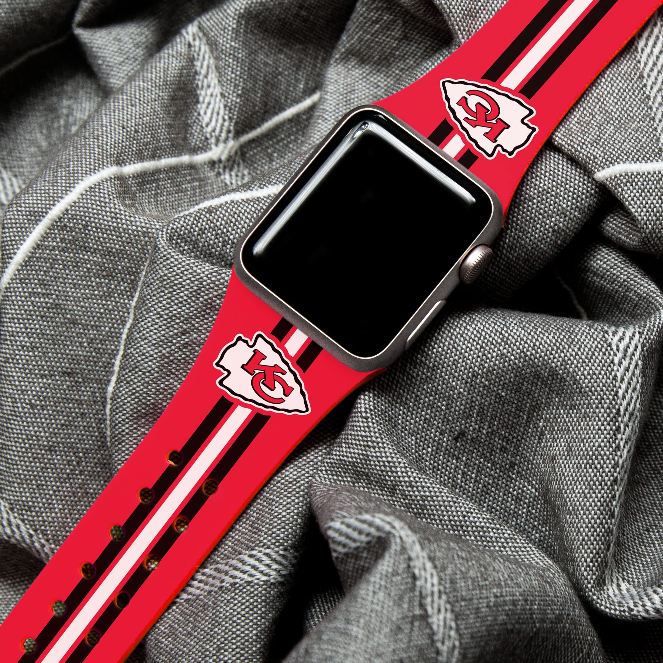 Game Time Kansas City Chiefs HD Combo Package Compatible with Apple Watch and AirPods Gen 1&2 (38/40/41mm Long)