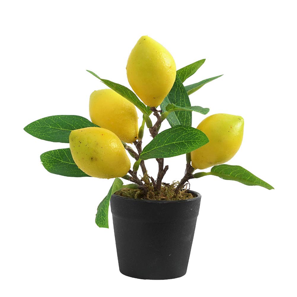 Ewer Artificial Lemon Tree Plant Decor Fake Green Pot Plants Flowers Ornaments for Indoor & Outdoor Display Mini Potted Fake Plants Flower for Home Party Garden Decoration