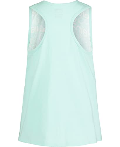 Calvin Klein Girls' Performance Tank Top, Sleeveless & Crew-Neck Neckline, Logo Detailing, Beach Glass Logo, 16