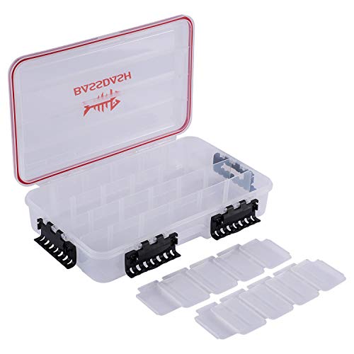 BASSDASH 3600 3670 3700 Tackle Storage Waterproof Utility Tackle Boxes Fishing Lure Tray with Adjustable dividers