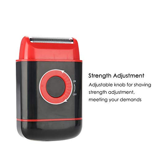 Electric Shaver, Ultra-thin Foil Pop-up Beard Trimmer AA Battery Power Shaving Razor for Men(Red)