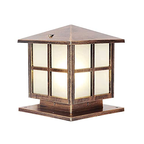 CZLZY Outdoor Post Light Fixtures Aluminum Square E27 Column Light Patio Garden Waterproof Pillar Lamp Acrylic Lamp Shade Villa Fence Pedestal Light Street Light Lawn Landscape Light