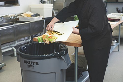 Rubbermaid Commercial Products FG260900GRAY Brute Heavy-Duty Round Trash/Garbage Lid, 10-Gallon, Gray