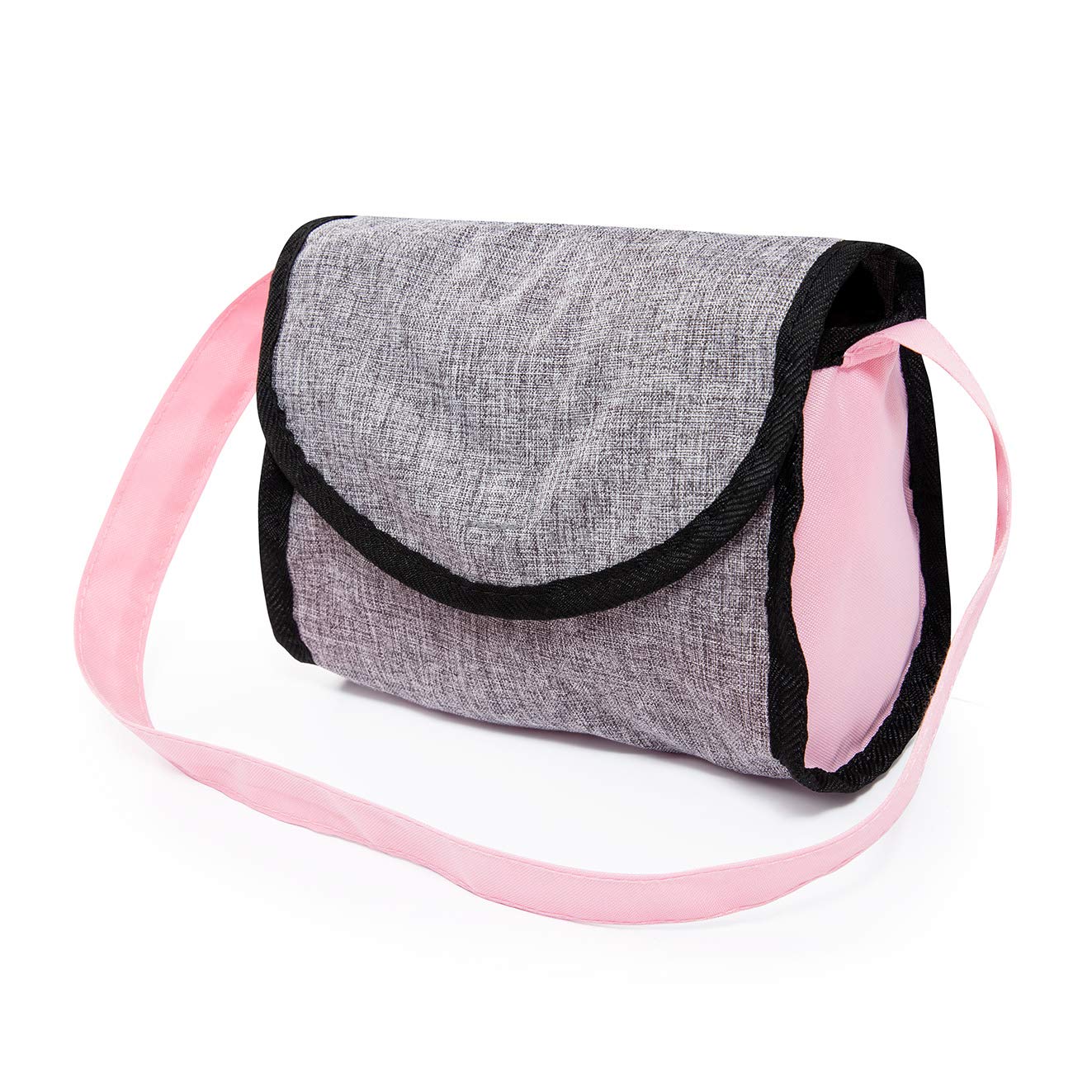 Bayer Dolls 4-in-1 Toy Baby Doll Pram Stroller Cosy Set - Dolls Up to 18" (Pink/Grey)