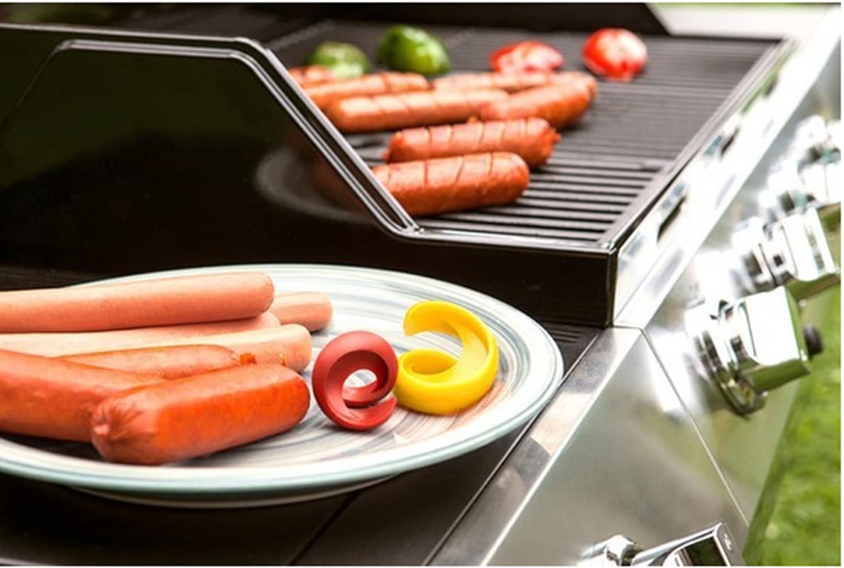 Cafurty 2PCS Spiral Hot Dog Slicers, Cyclone Barbecue Sausage Cutter Kitchen Tools Spiral Hot Dog Cutters Home DIY Sausage Slicer Gadget for BBQ Picnic Camping