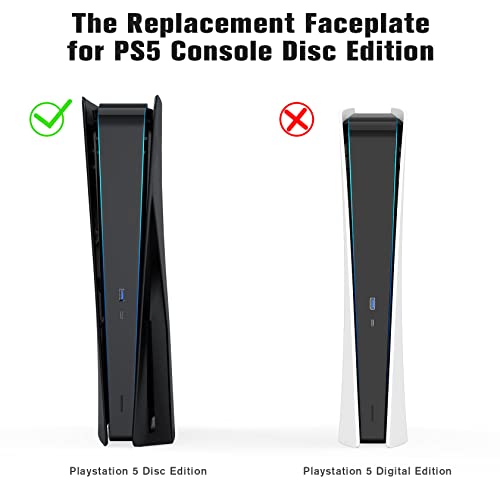 BSOON PS5 Accessories Faceplate, Hard Shockproof Playstation 5 Face Plate Shell Skin Case, ABS Anti-Scratch Dustproof PS5 Gaming Console Cover Replacement Accessories for PS5 Disc Edition