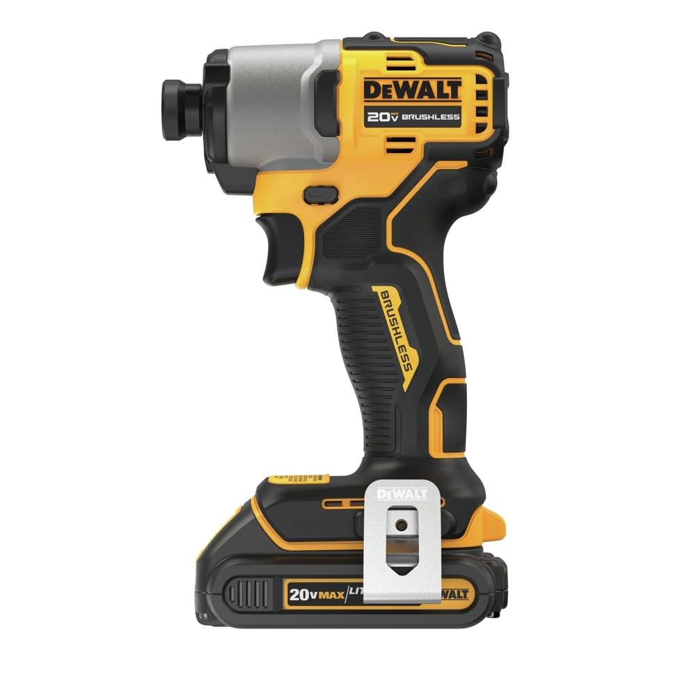 Dewalt DCF840C2R 20V MAX Brushless Lithium-Ion 1/4 in. Cordless Impact Driver Kit with 2 Batteries (1.5 Ah) (Renewed)