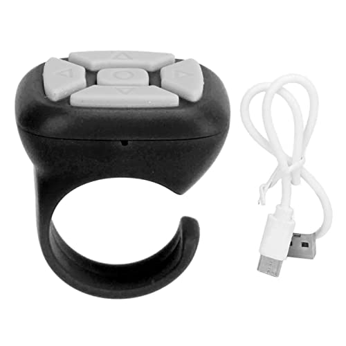 App Page Turner, 50mah Battery Remote Control Scrolling Stable Connection USB Rechargeable 5.3 Comfortable Low Power Consumption for Cell Phone (Black)