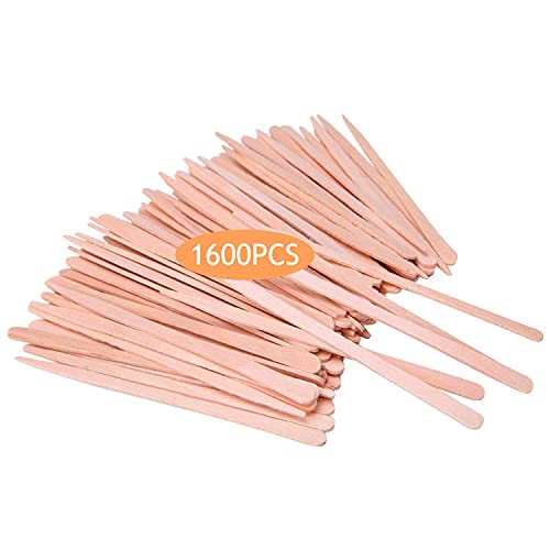 BuQiuRen 1600 Pieces Wax Sticks Wood Spatulas Applicator Craft Sticks for Face & Eyebrows Hair Removal Sticks