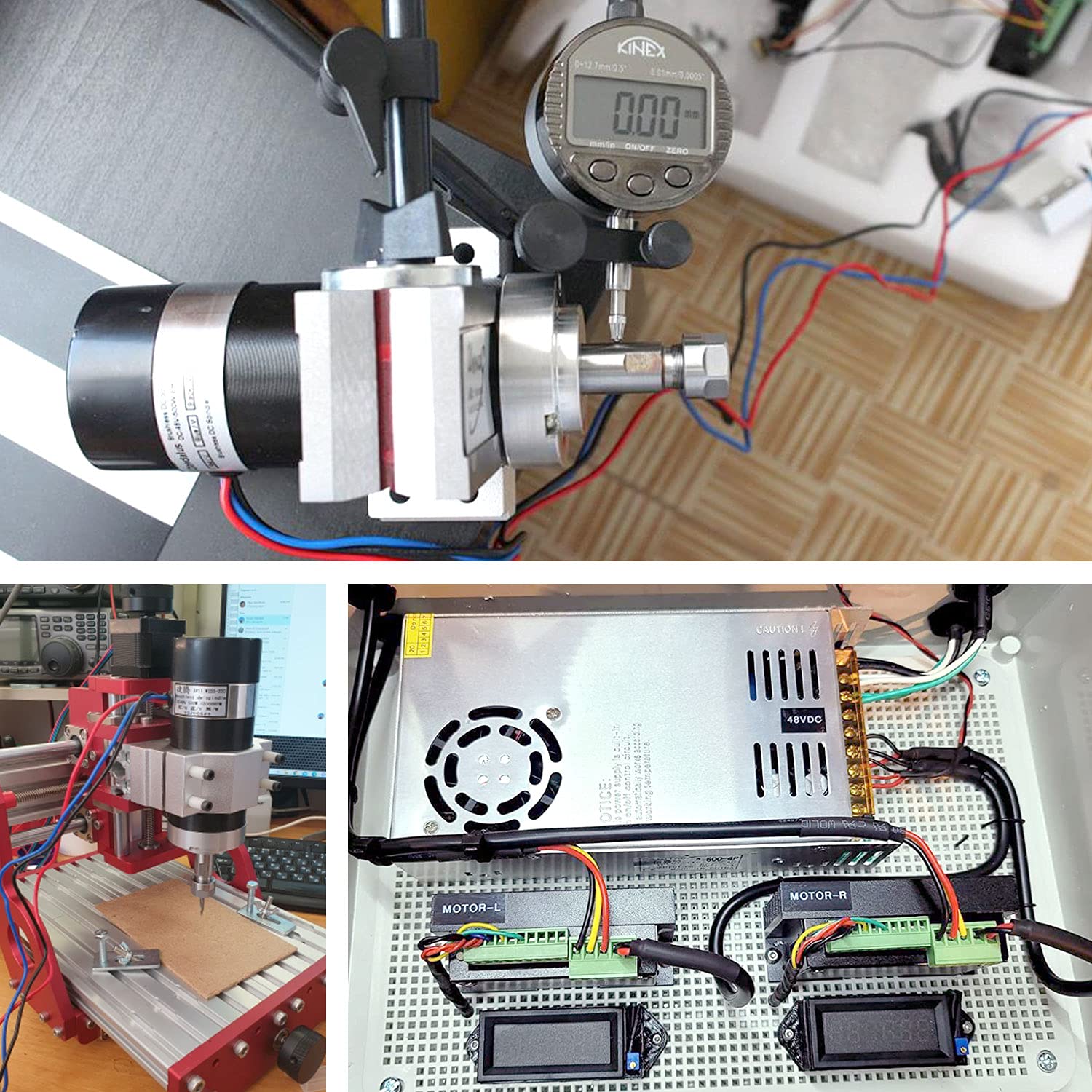 Daedalus CNC Brushless Spindle Motor Kit, 600w, ER16, 48V DC, 9000RPM