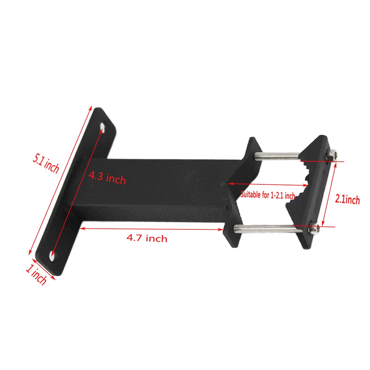 KSWLOR Patio Umbrella Holder Stand, Heavy-Duty Umbrella Clamp,Outdoor Umbrella Base Umbrella Clamp Mount Bracket for Deck Balcony Bench Courtyard Outdoor Railing Antenna Mast Clamp (Fit MAX OD 2 inch)