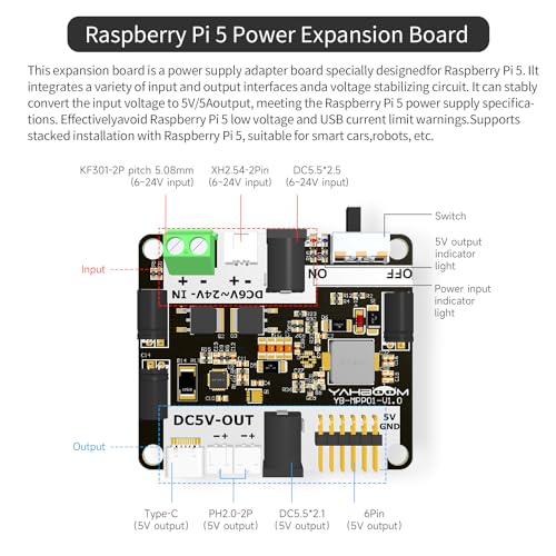 Yahboom Robot Arm Kit 6DOF for Raspberry Pi 5 AI Programmable Electronic DIY Robot Hand Building with Camera for Adults ROS Open Source (RPI-DOFBOT-Pi 5-8GB)