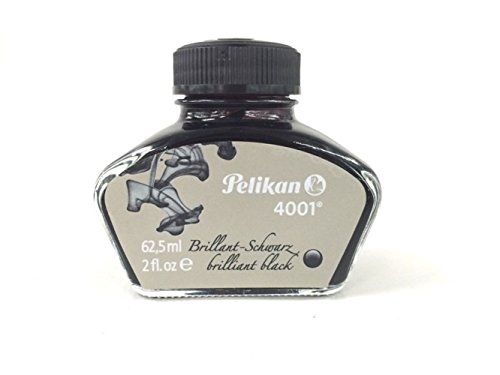 Pelikan 4001 Bottled Ink for Fountain Pens, Brilliant Black, 62.5ml, 1 Each (329144)