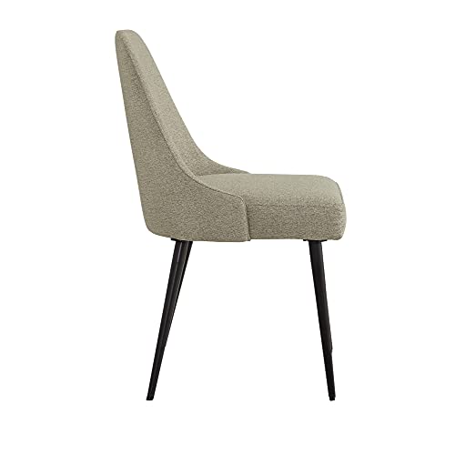Ball & Cast Modern Kitchen Chair Upholstered Dining Chairs, Desk Chair Side Chair with Metal Legs, Brown Grey Set of 2