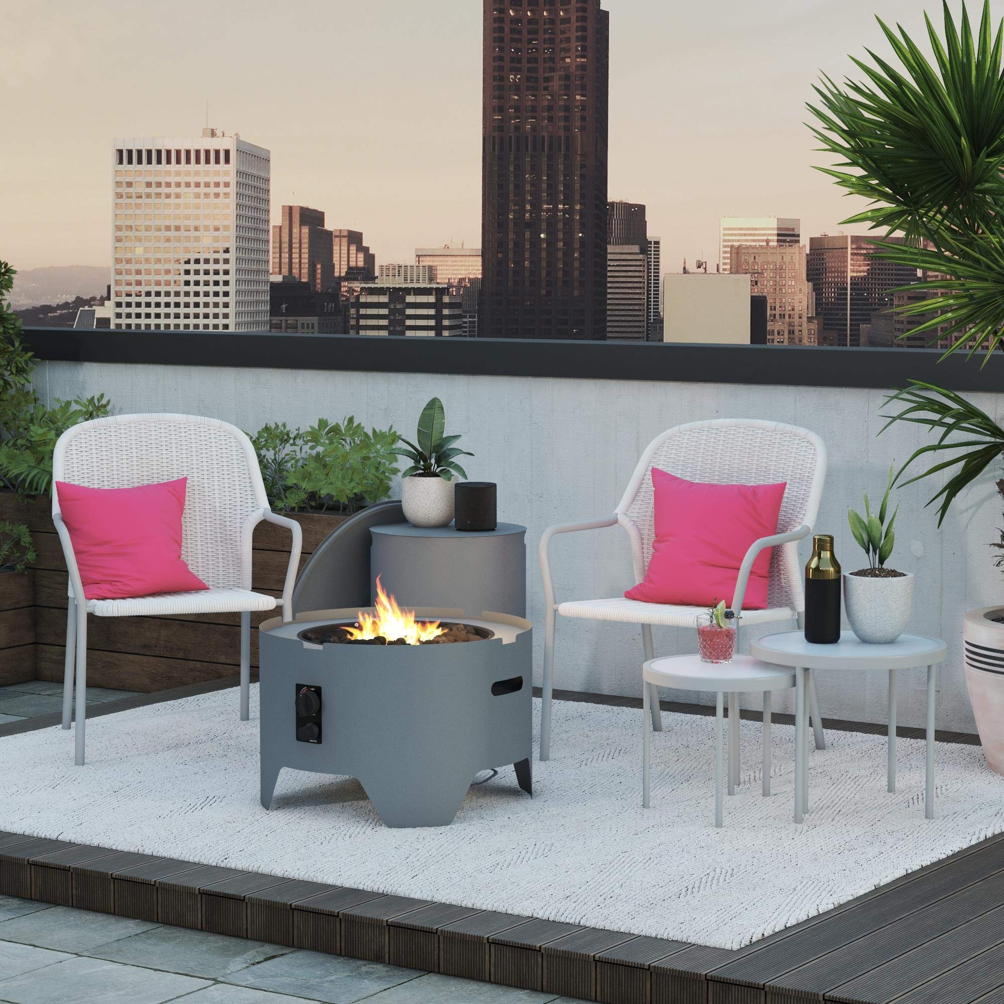 CosmoLiving by Cosmopolitan, Astra Collection, Propane Tank Holder, Dark Gray (87833CHC1E)