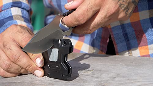 CAMILLUS Comb 7.25" Clip Point Blade Durable Corrosion-Resistant 420 Stainless Steel Outdoor Survival Hunting Fishing Camping Fixed Blade Knife, Molded Sheath with 4 Additional Functions Included