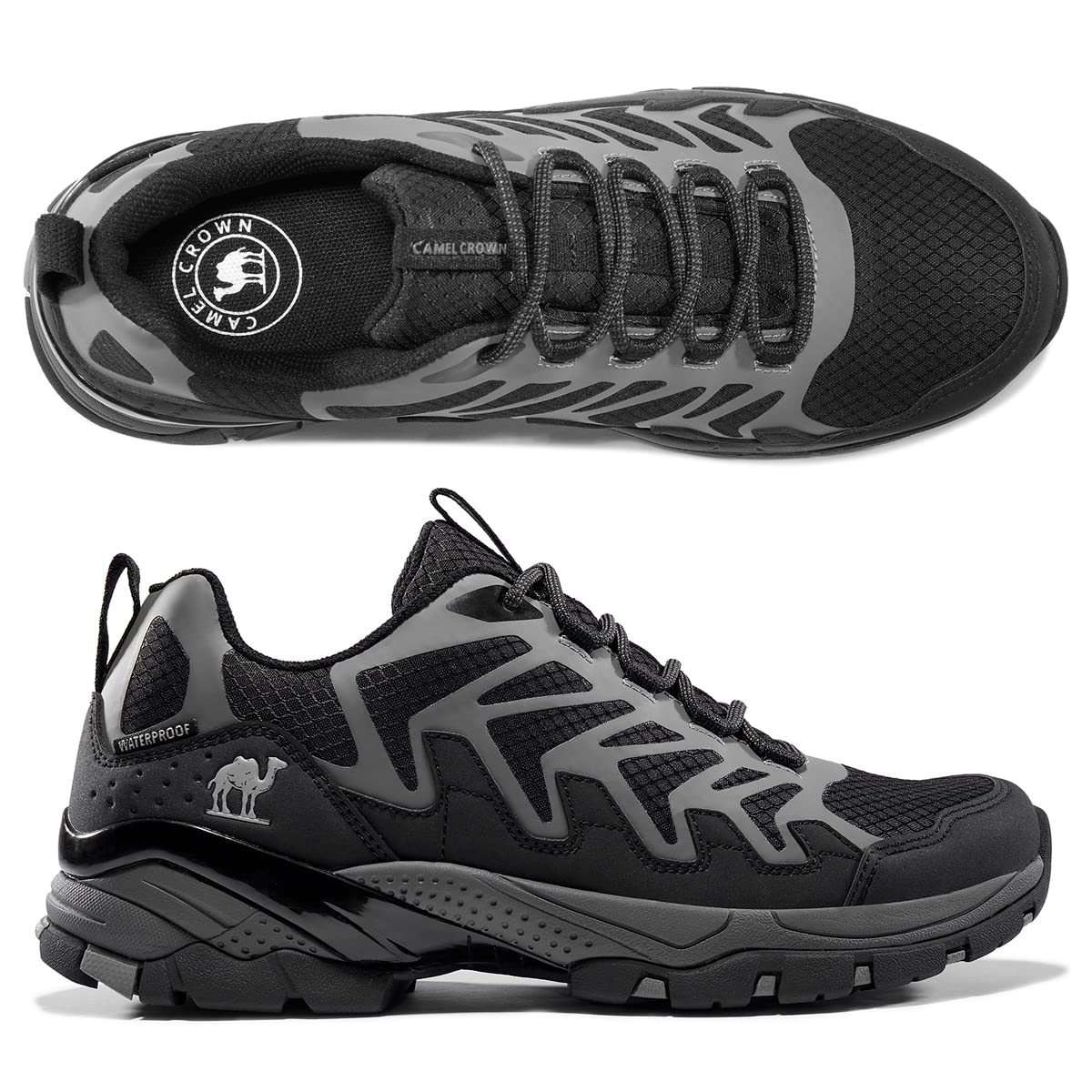 CAMEL CROWN Men Hiking Shoes Lightweight Low Top Hiking Boots Breathable Waterproof Sneakers for Trail Outdoor