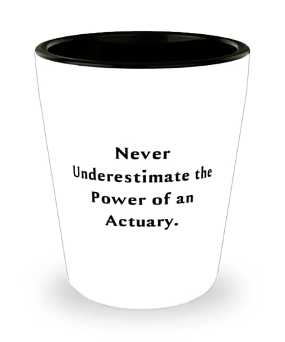 Beautiful Actuary, Never Underestimate the Power of an Actuary, Sarcastic Shot Glass For Friends From Team Leader