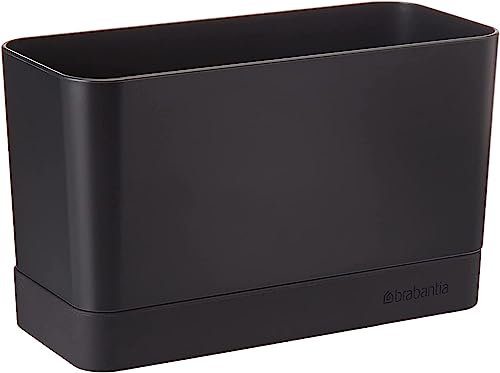 Brabantia Sink Organiser (Dark Gray) Non-Slip, Non-Scratch Kitchen Countertop Storage Caddy for Dish Brush, Soap, Cloths