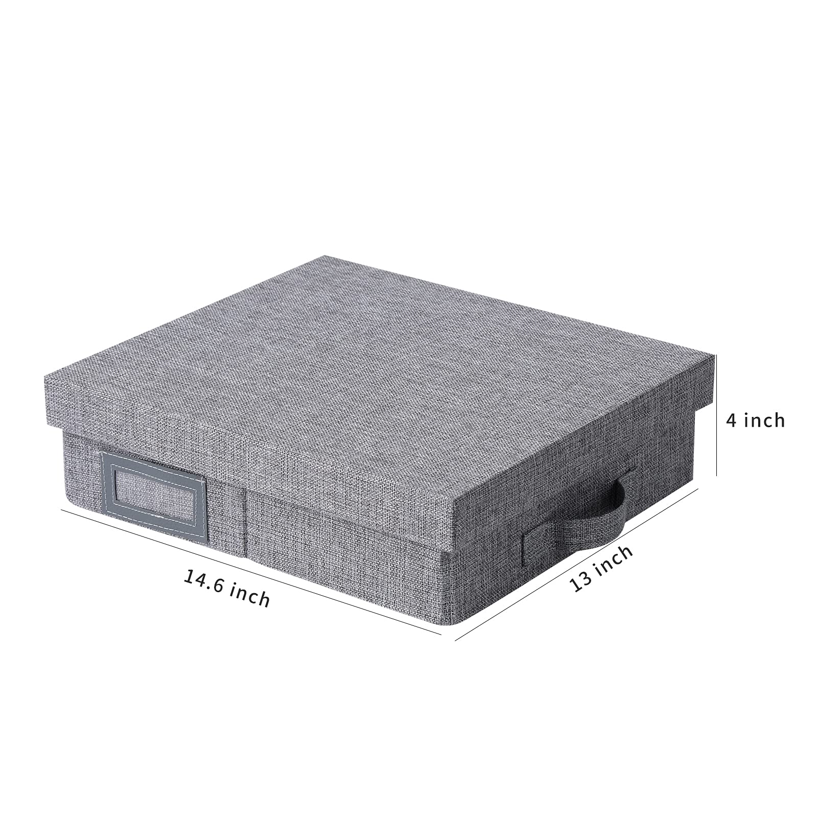 Juephe Linen Scrapbook Storage Box Photo Storage Box,Document Letter Box, Photo Boxes Cases, Organizer Box Storage Containers 15 '' x 13 '' x 4 '',Gray (2)