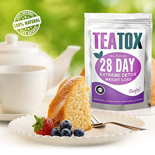Catfit Detox Tea Herbal Tea Teatox, 28 Days Diet Tea for Cleanse