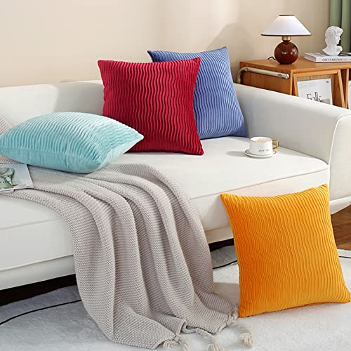 Gloppie Throw Pillow Covers Decorative Pillows Covers 18x18 inch Velvet Couch Pillow Case Square Pillow Cases Cushion Covers for Sofa Bed Office Chair Dorm Room Decor Pink