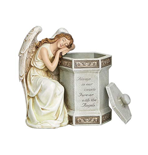Joseph's Studio by Roman -11.75" H Garden Angel with Memorial Box, Outdoor Memorial Decor