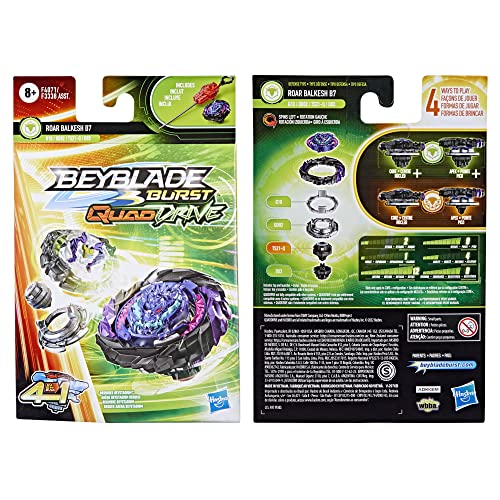 BEYBLADE Burst QuadDrive Roar Balkesh B7 Spinning Top Starter Pack - Defense/Stamina Type Battling Game with Launcher, Toy for Kids