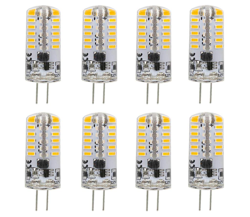 G4 LED Corn Light Bulb 3W Warm White Bi-Pin Base 48 LED Light for Home Kitchen Ceiling Lights,3W(20W Halogen Equivalent),Non-Dimmable,3000K,48 Pcs 3014 SMD,8 Pack