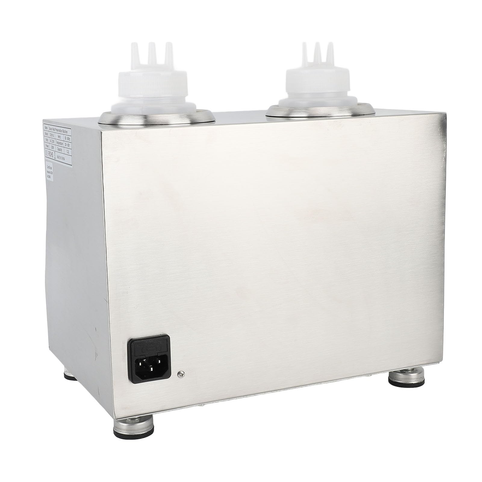 Double Bottle Nacho Cheese Warmer 1300ml Commercial Sauce Heater with Adjustable Temp, Hot Fudge Warmer for Cheese Dispensing & Caramel