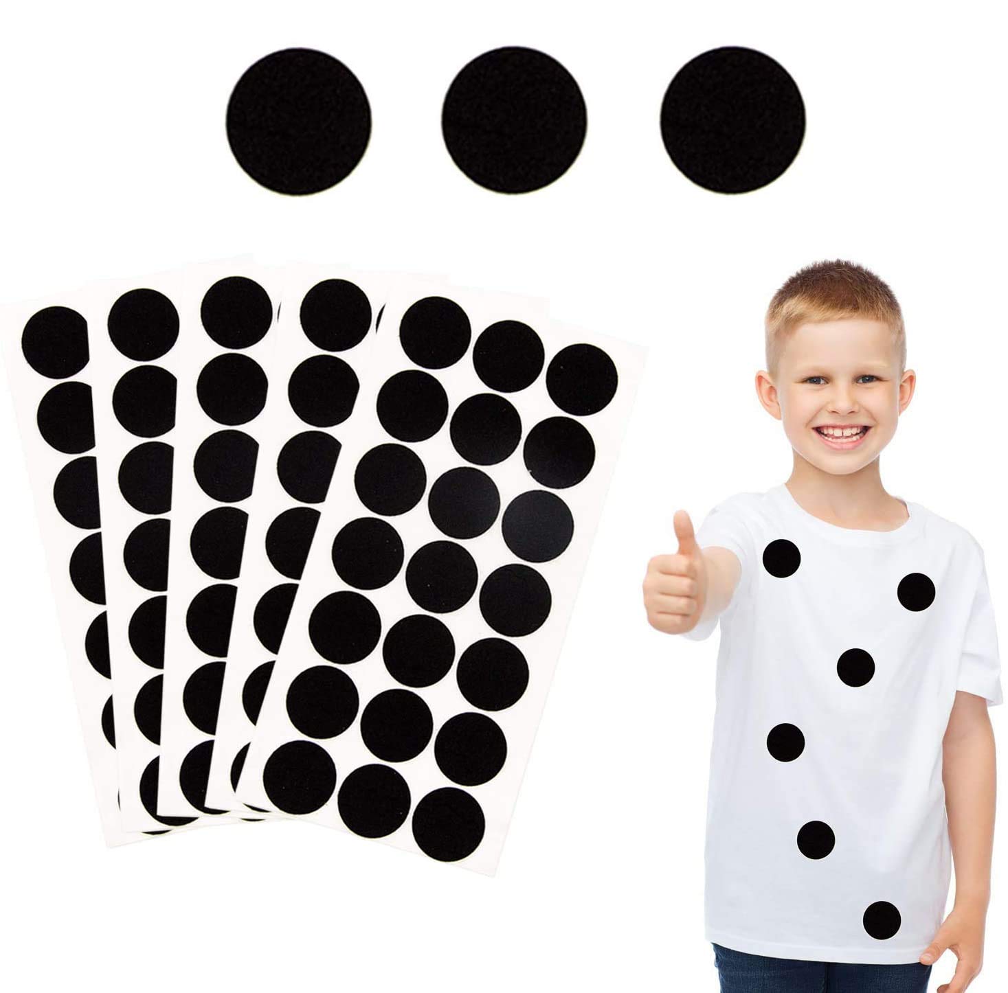 Iceyyyy 100+ Pieces Black Adhesive Felt Circles, Black Self-Adhesive Felt Sticker for Halloween DIY Projects, Professional Craft Finishing (1 Inch)